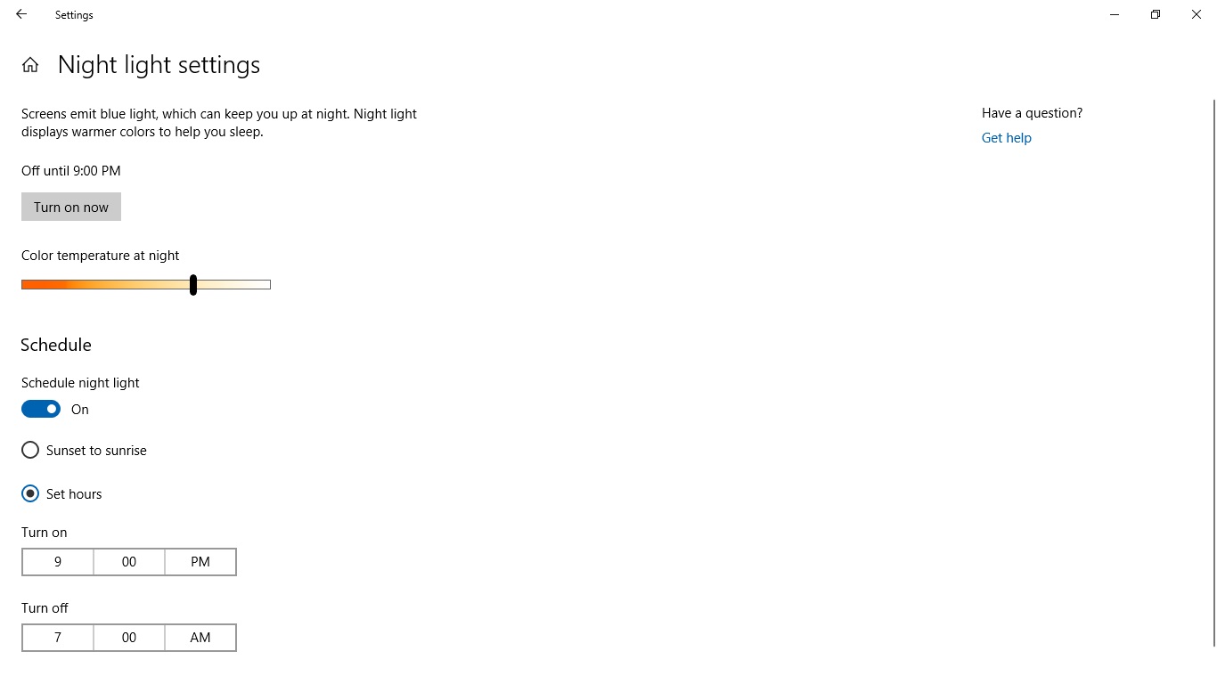 Cách bật chế độ bảo vệ mắt (Night Light) trên máy tính