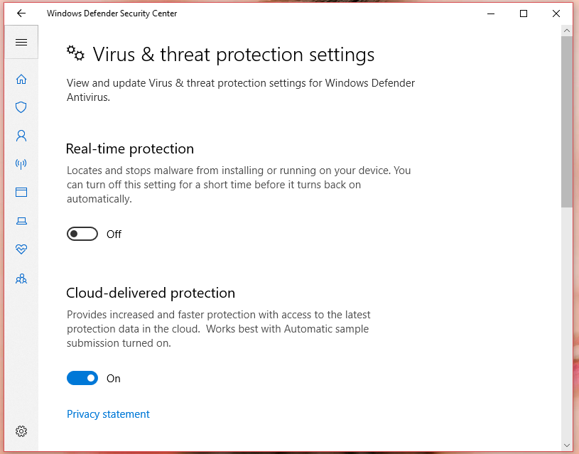 4 cách tắt phần mềm diệt virus win 10 - Window Defender