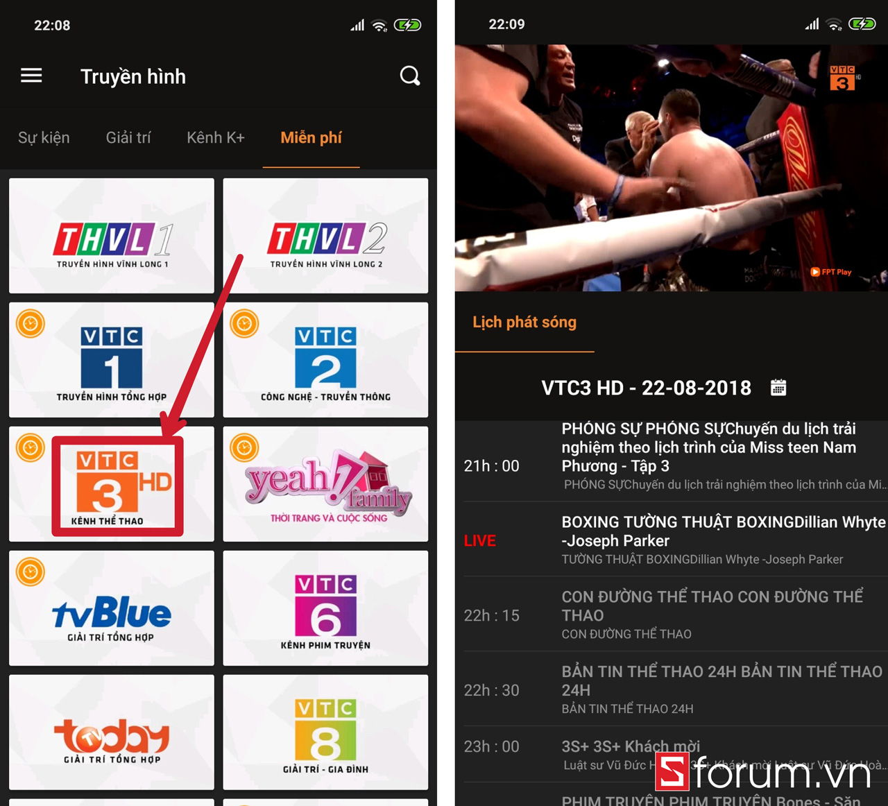 2 ứng dụng xem kênh VTC3 ổn định cổ vũ cho U23 Việt Nam
