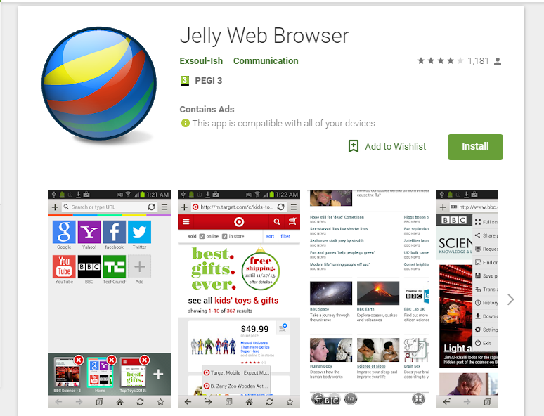 Jelly Browser – Trình duyệt nhẹ nhất cho Android cấu hình thấp