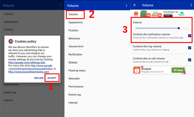 Tăng giảm âm lượng Android bằng Virtual Volume Button