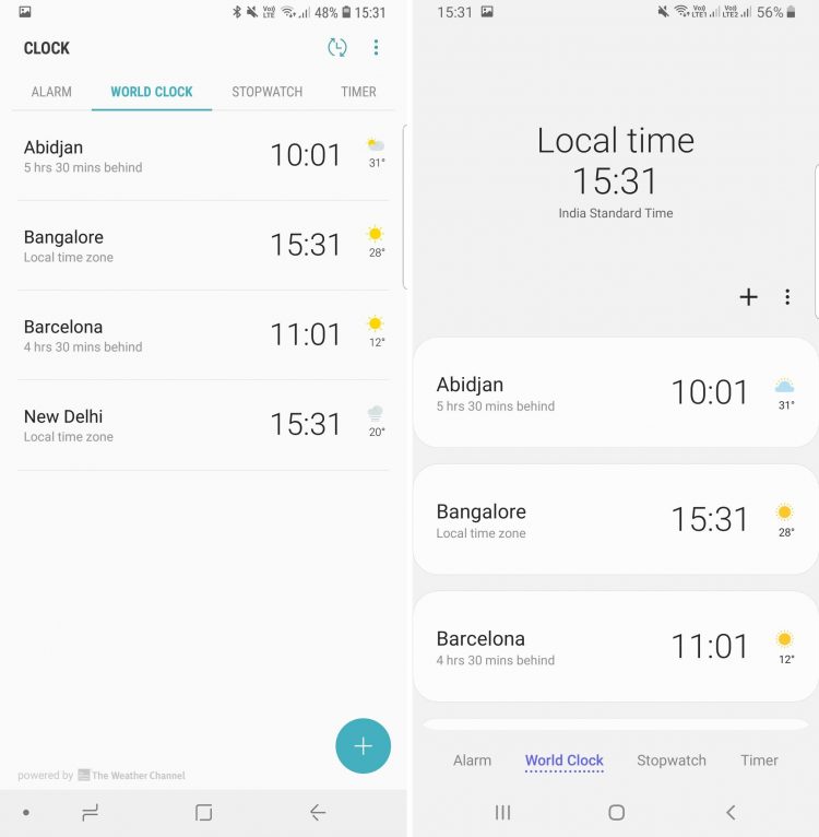 So sánh giao diện Samsung Experience (Android 8) và One UI (Android 9 ...
