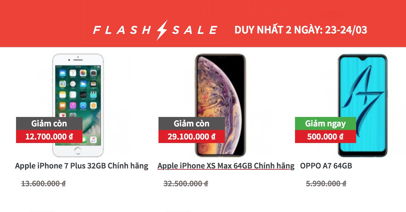 FLASH SALE cuối tuần, hàng loạt smartphone với giá cực sốc đang được ...