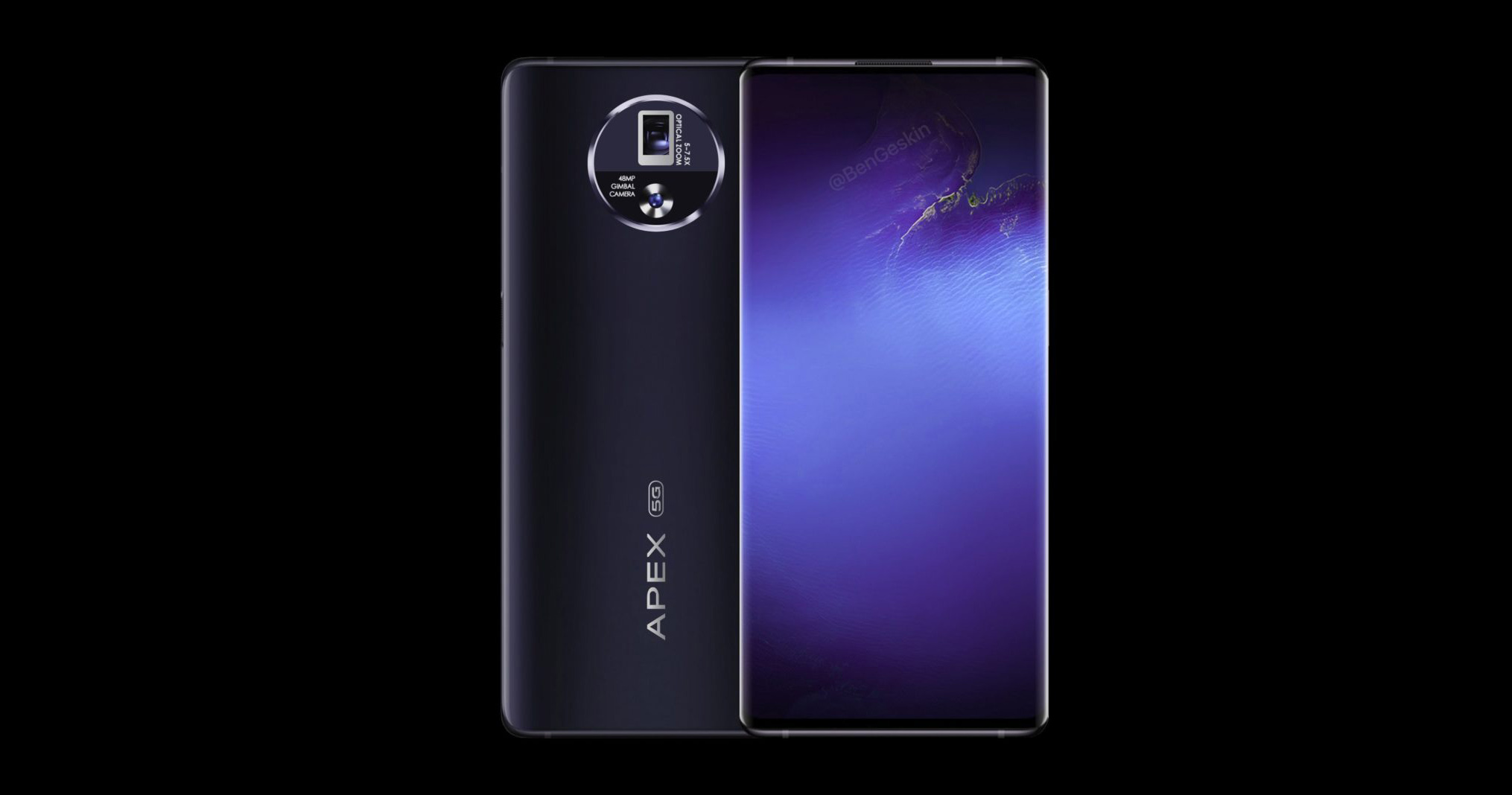 Vivo APEX 2020 bất ngờ lộ diện với thiết kế không viền hoàn toàn, tỷ lệ màn hình siêu cao!