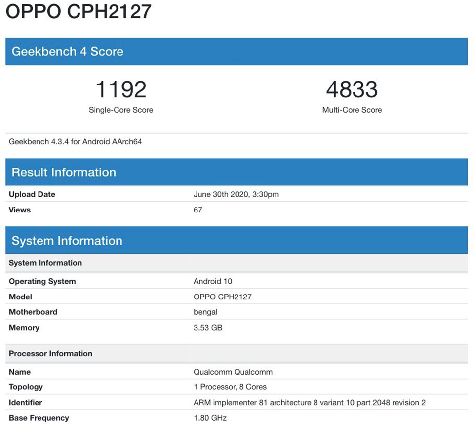 OPPO A73 và OPPO A53 được xác nhận dùng chip Snapdragon 662 trong chứng ...