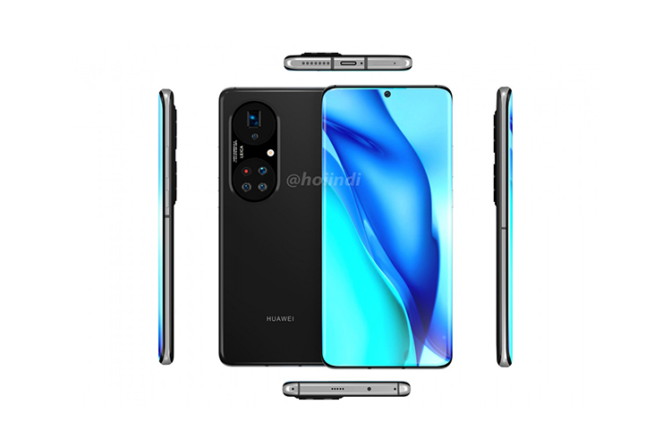 Huawei P50 Pro+ lộ ảnh render sắc nét với thiết kế camera màu đỏ tươi