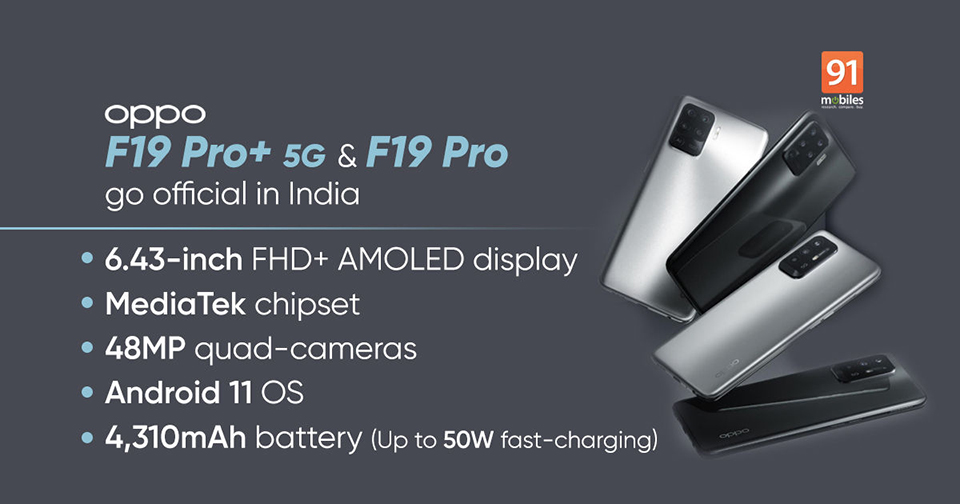 OPPO F19 Pro, OPPO F19 Pro+ 5G ra mắt: Chip MediaTek, 4 camera sau, sạc ...