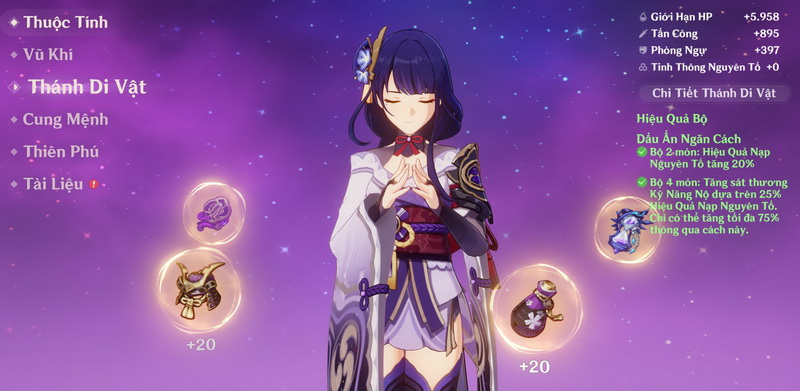 Cách build Raiden Shogun Genshin Impact nữ thần sấm sét