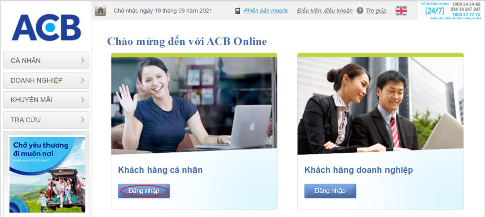 ACB Online Banking - Hướng dẫn đăng ký tài khoản ngân hàng