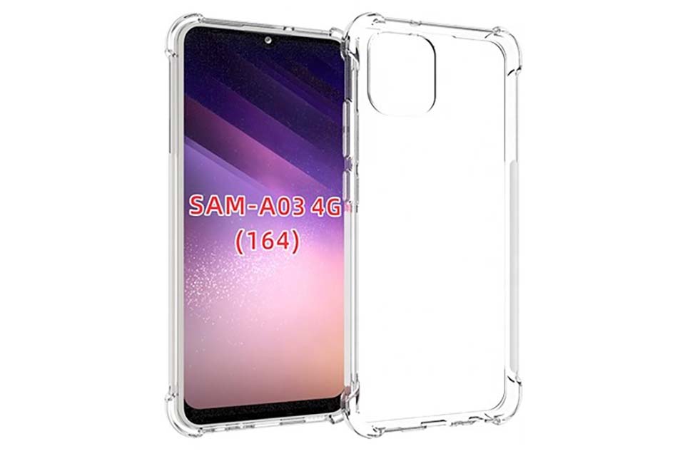 Thiết kế Galaxy A03 giá rẻ lộ diện rõ nét cùng ốp lưng bảo vệ