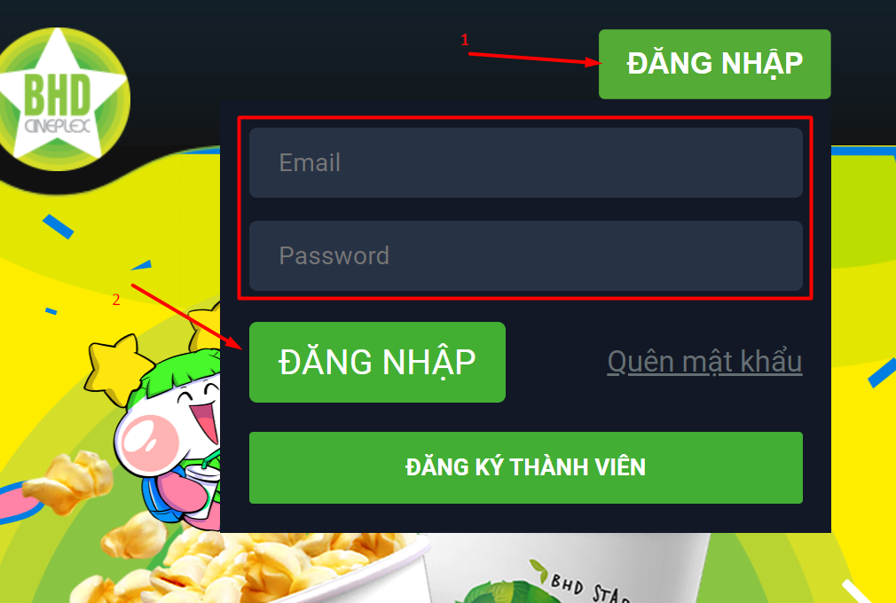 BHD Star Cineplex | Cách đăng ký làm thành viên BHD Star