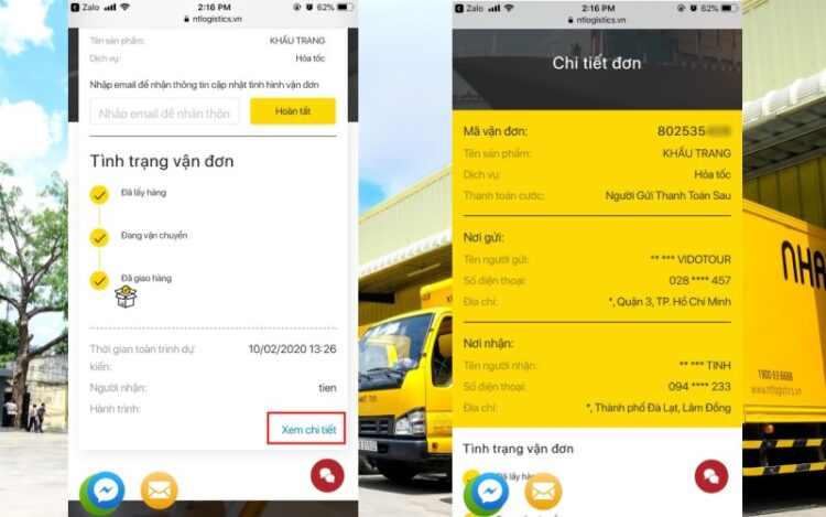 Cách tra cứu bill vận đơn Nhất Tín Logistics đơn giản
