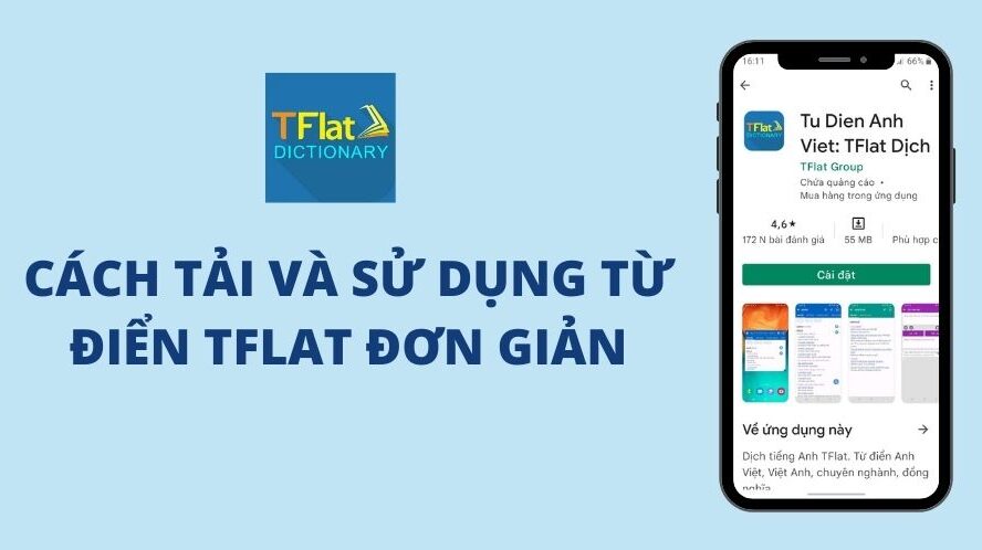 Cách tải từ điển TFlat trên laptop, điện thoại đơn giản nhất