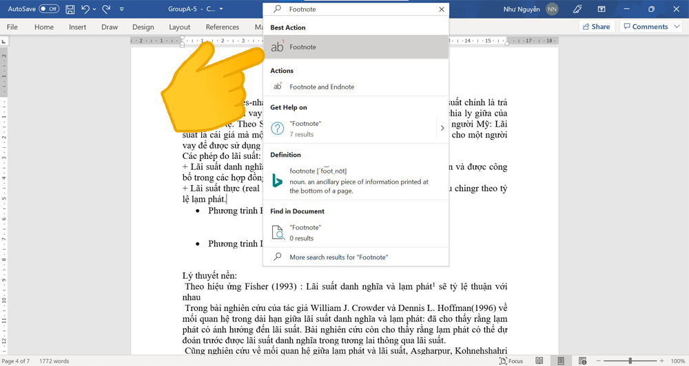 Cách tạo Footnote trong Word, chú thích cuối trang văn bản