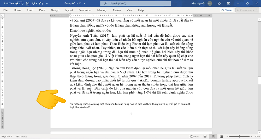 Cách tạo Footnote trong Word, chú thích cuối trang văn bản