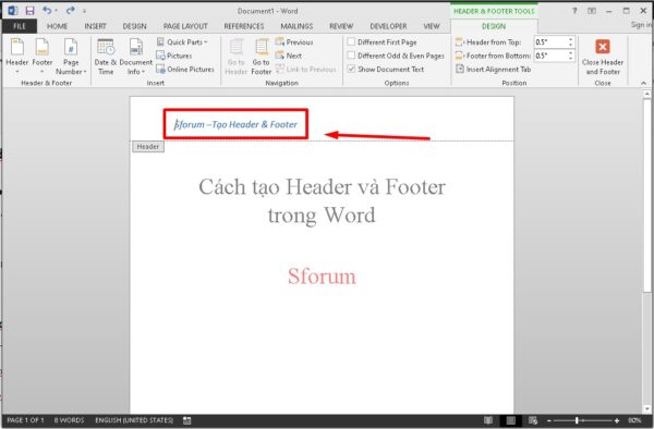 Hướng dẫn cách tạo Header and Footer trong Word cực chi tiết