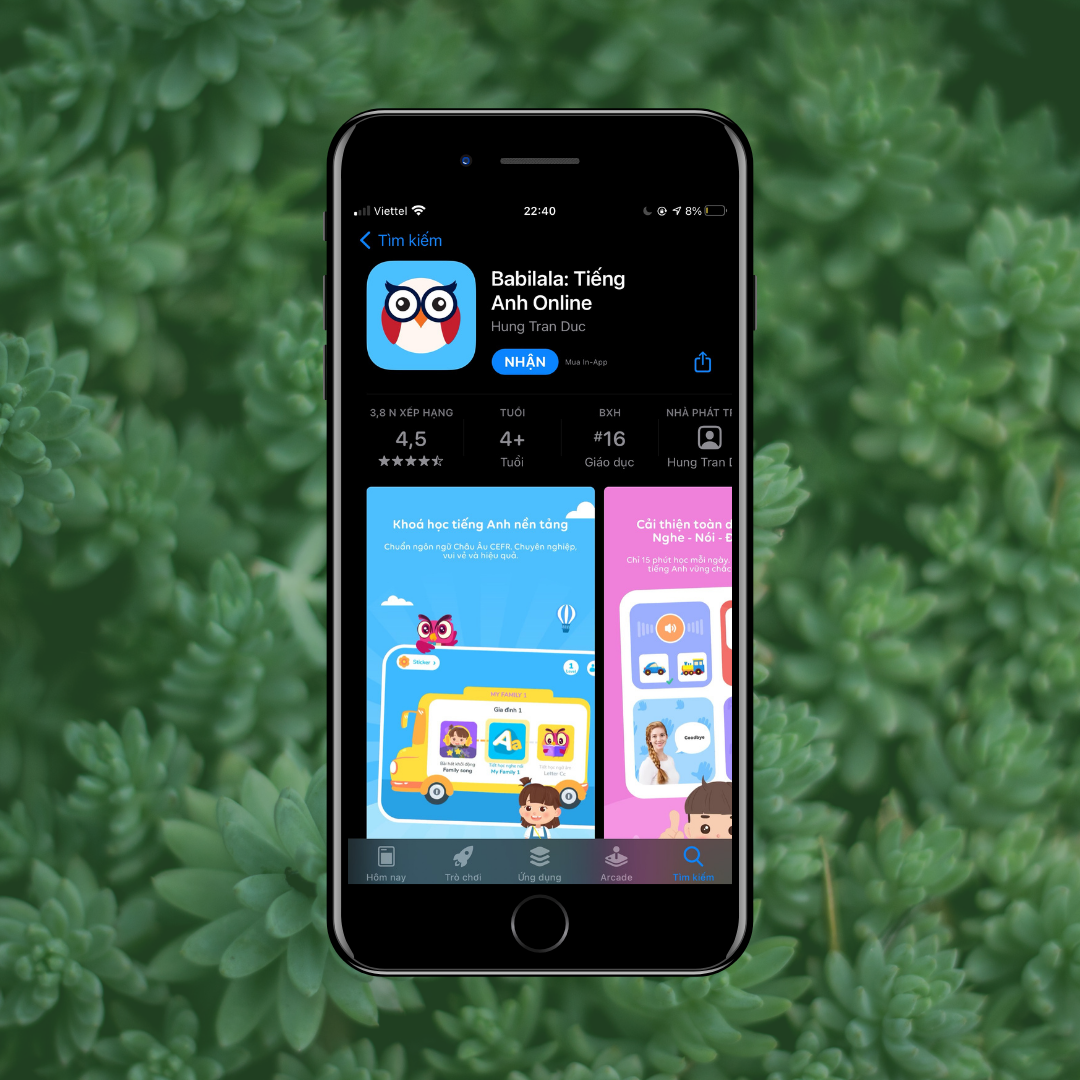 Babilala App ứng dụng học tiếng anh cho bé từ 3 đến 8 tuổi