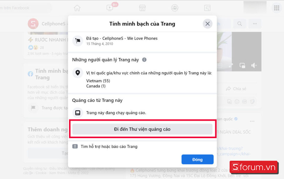 Facebook Library - Xem quảng cáo fanpage cực đơn giản