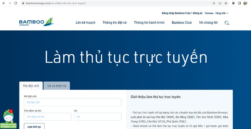 Hướng dẫn check in online Bamboo | Cách thực hiện và lưu ý