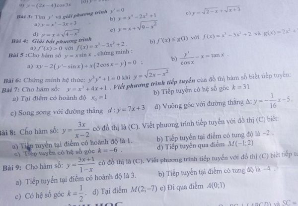 Đạo hàm 1/x là gì? Các dạng bài tập về đạo hàm