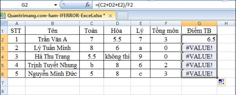 Hàm IFERROR trong Excel: Cách sử dụng để bắt lỗi hiệu quả