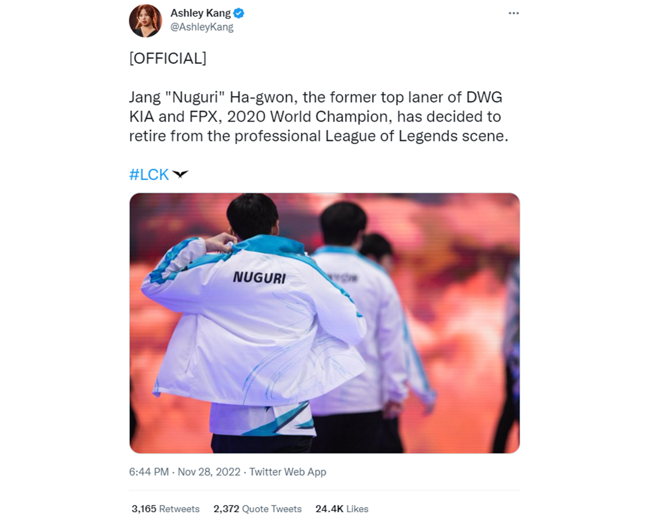 LMHT: Cựu Vô địch Thế giới Nuguri chính thức tuyên bố giải nghệ!