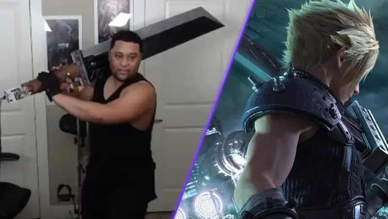Trình cao, game thủ dùng Buster Sword thật để phá đảo Final Fantasy 7