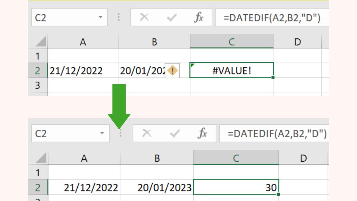 Cách dùng hàm DATEDIF tính khoảng thời gian trong Excel