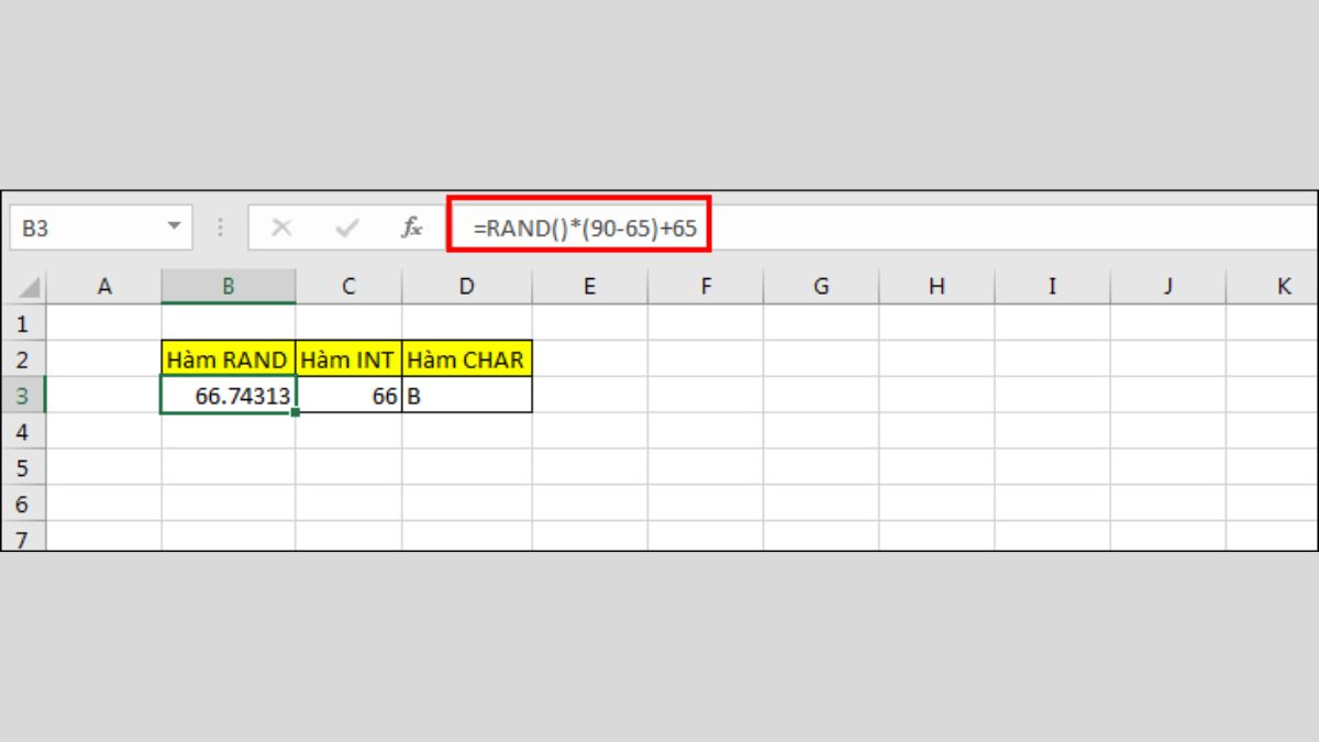Hàm RAND, RANDBETWEEN tạo số ngẫu nhiên trong Excel
