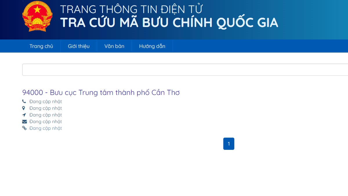 Mã bưu chính Cần Thơ - Bảng Zip code bưu cục TP.Cần Thơ