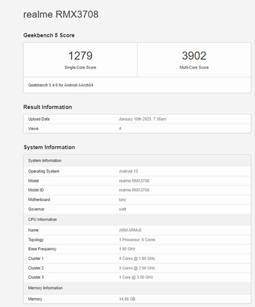 Realme GT Neo5 lộ điểm hiệu năng khủng trên Geekbench trước khi ra mắt ...