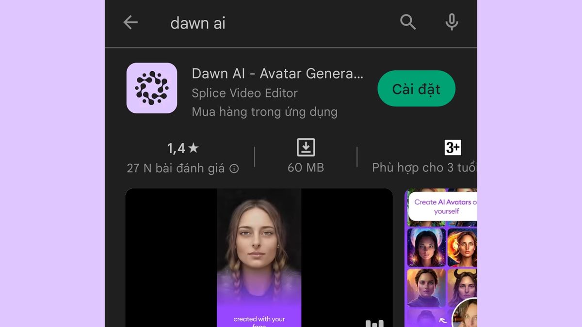 Tải Dawn AI: Ứng dụng tạo ảnh nghệ thuật chỉ một nút nhấn