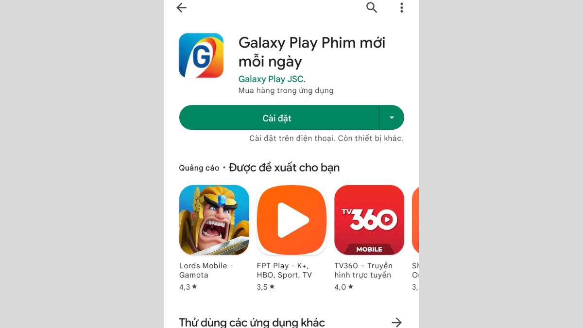 Tải Galaxy Play - Ứng dụng xem phim hay, phim chiếu rạp