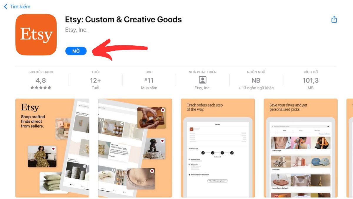 Cách tải Etsy trên máy tính PC và điện thoại Android, iOS