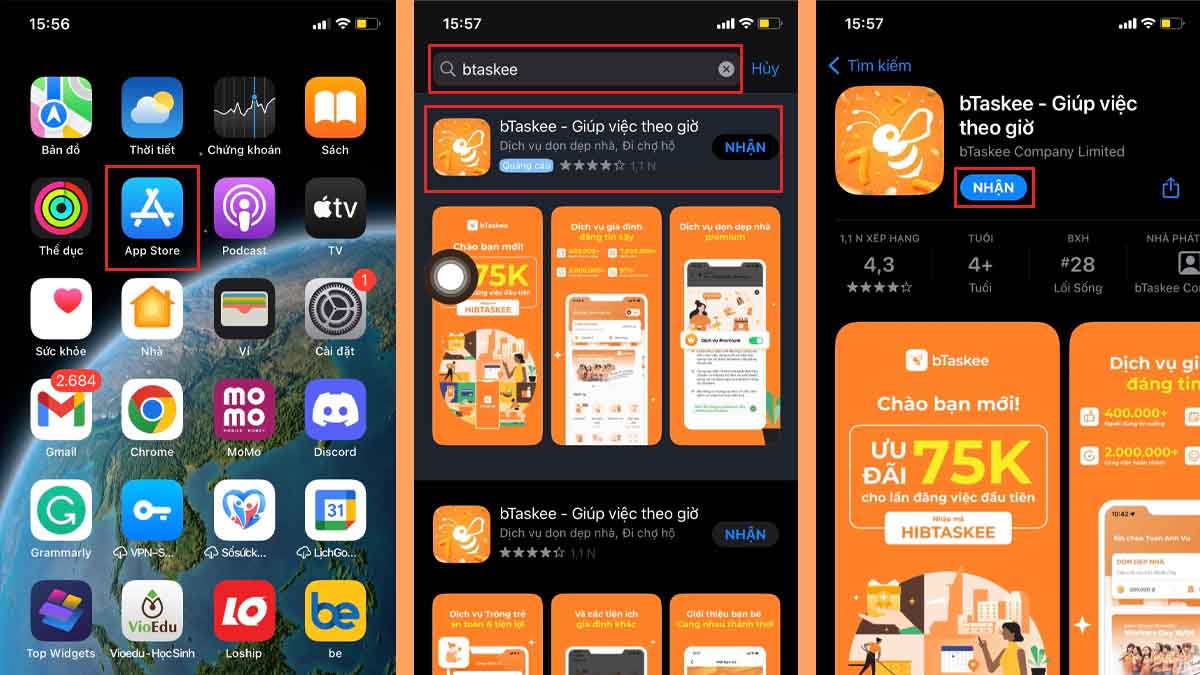 Tải bTaskee - Ứng dụng giúp việc nhà theo giờ uy tín