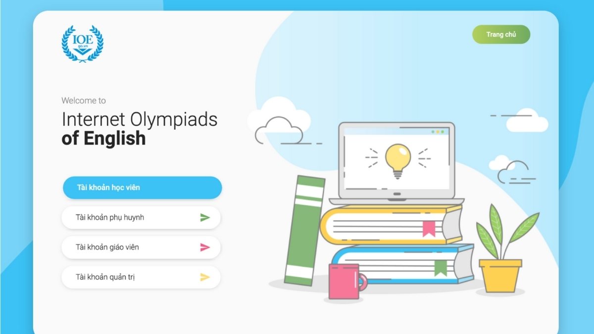 Cách đăng ký tài khoản IOE , đăng nhập IOE để thi tiếng Anh