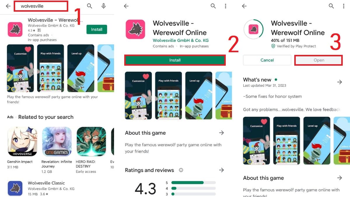 Cách tải Wolvesville - Ma sói trên điện thoại Android, IOS
