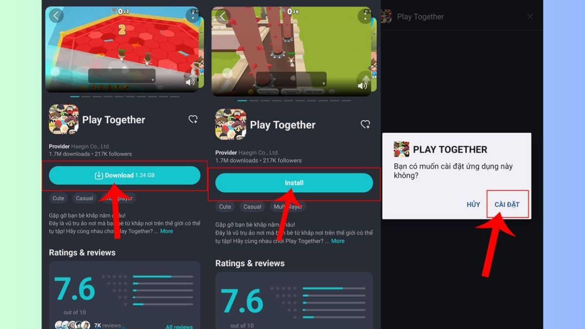 Cách tải Play Together trên máy tính và Android, iOS