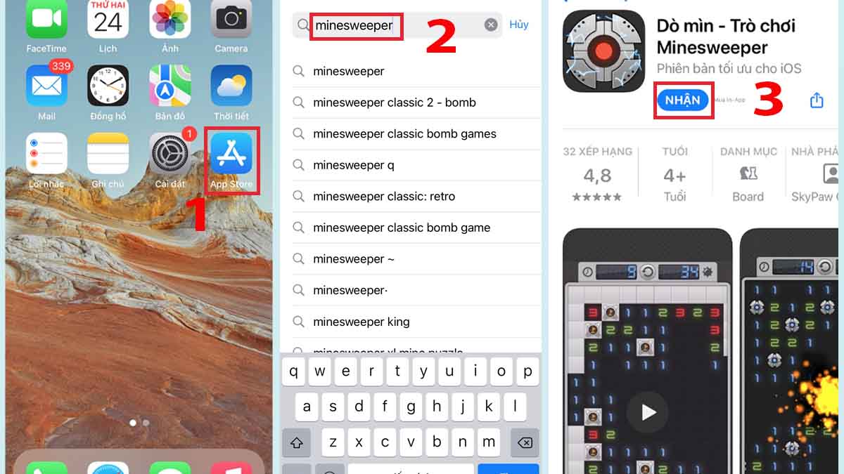 Cách tải Minesweeper trên điện thoại Android, IOS đơn giản