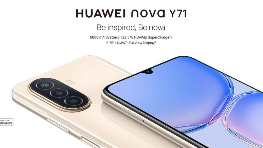 Huawei Nova Y71 ra mắt: Pin 6000mAh, camera 48MP