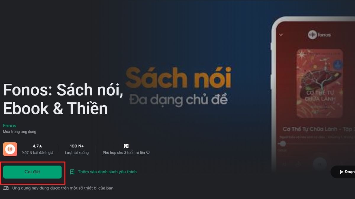 Tải Fonos: Ứng dụng Sách nói, thiền định và Ebook online