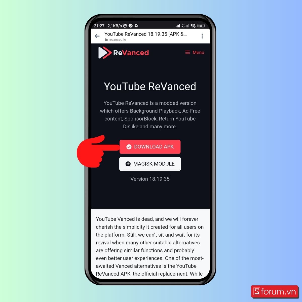 Cách tải YouTube ReVanced 18.19.35 trong nửa nốt nhạc, xem ngay!