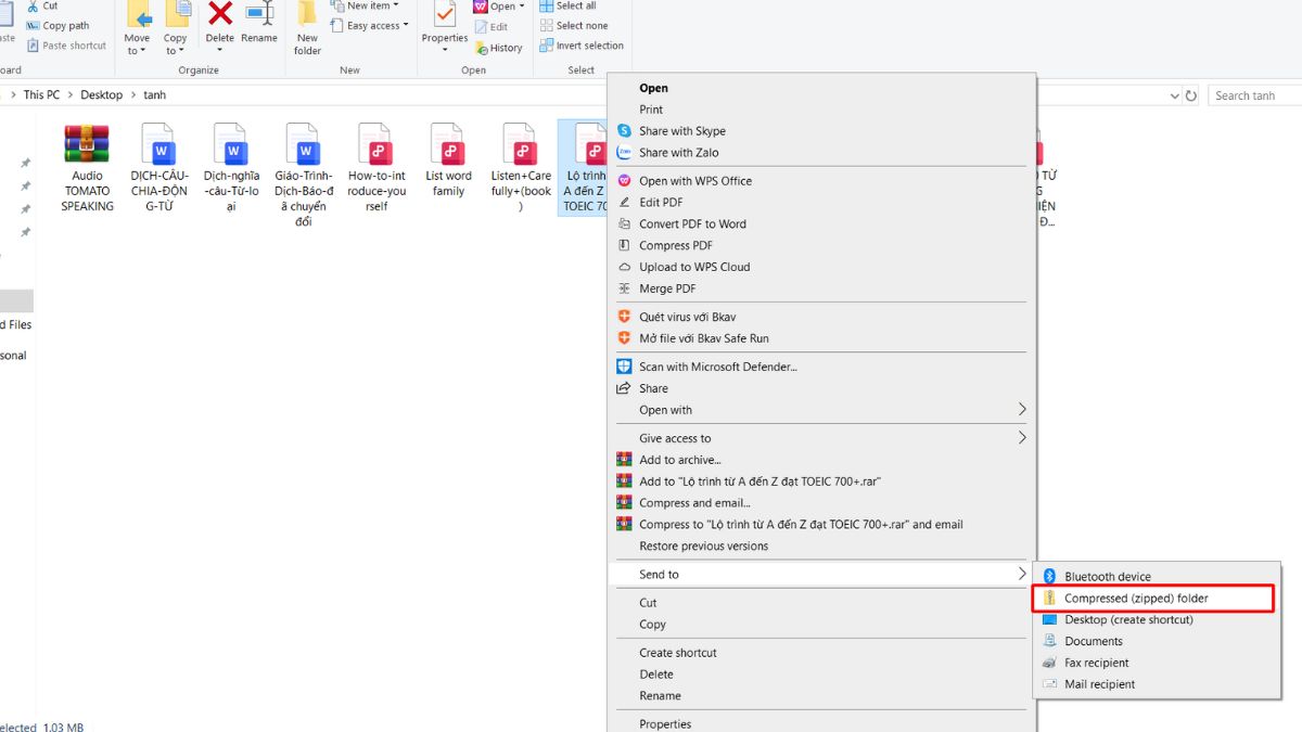 Cách nén file pdf, zip, rar, word, excel đơn giản nhất
