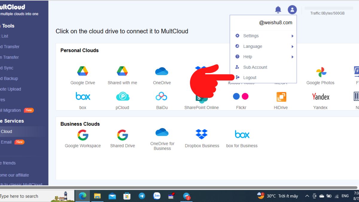 Cơ hội sở hữu 500GB Data Traffic MultCloud lưu trữ dữ liệu miễn phí