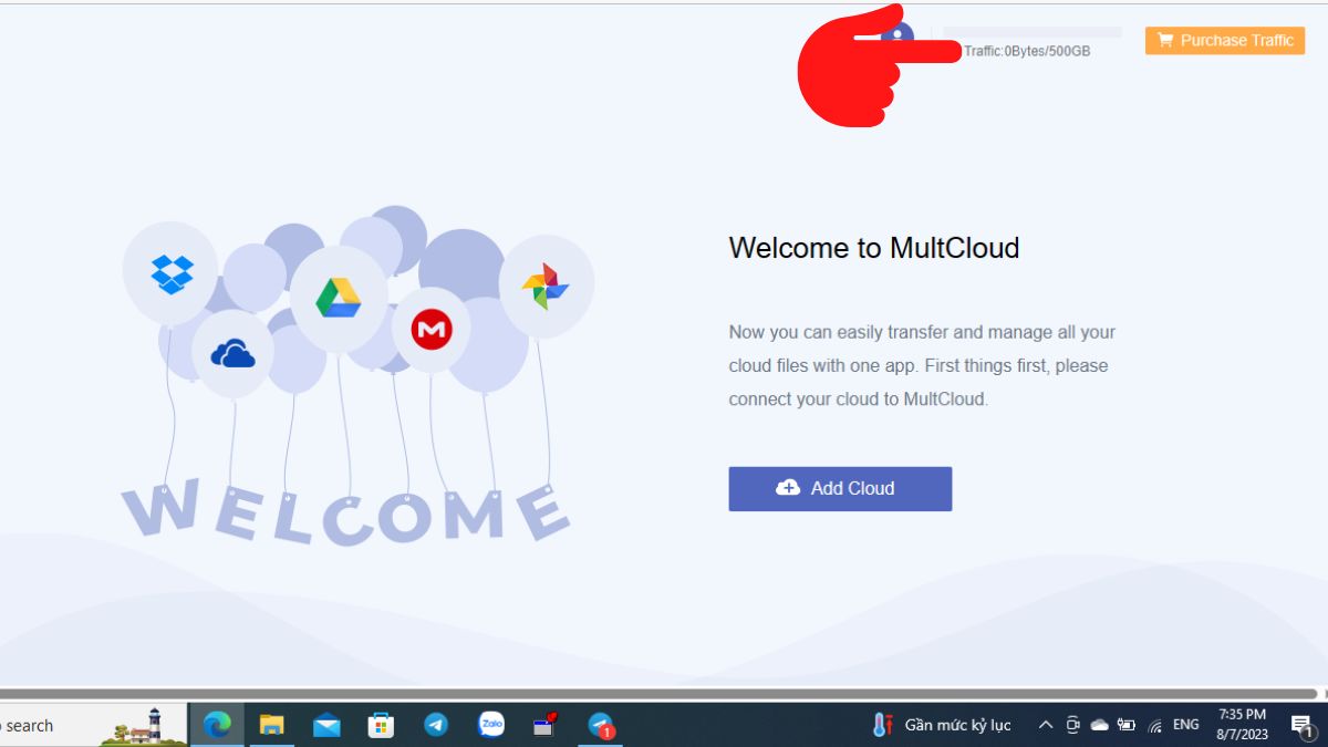 Cơ hội sở hữu 500GB Data Traffic MultCloud lưu trữ dữ liệu miễn phí