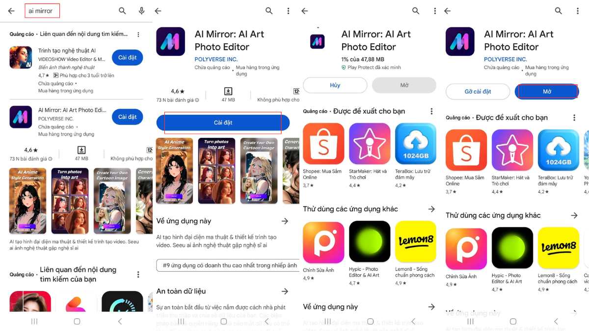 AI Mirror: AI Art Photo Editor - App biến ảnh thành Anime