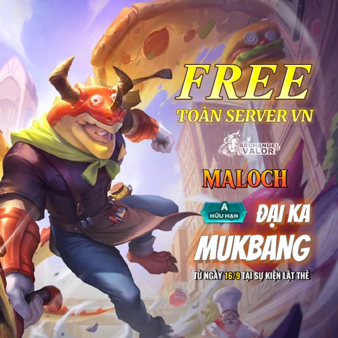 Liên Quân lại tiếp tục tặng free skin Maloch cực xịn cho server Việt