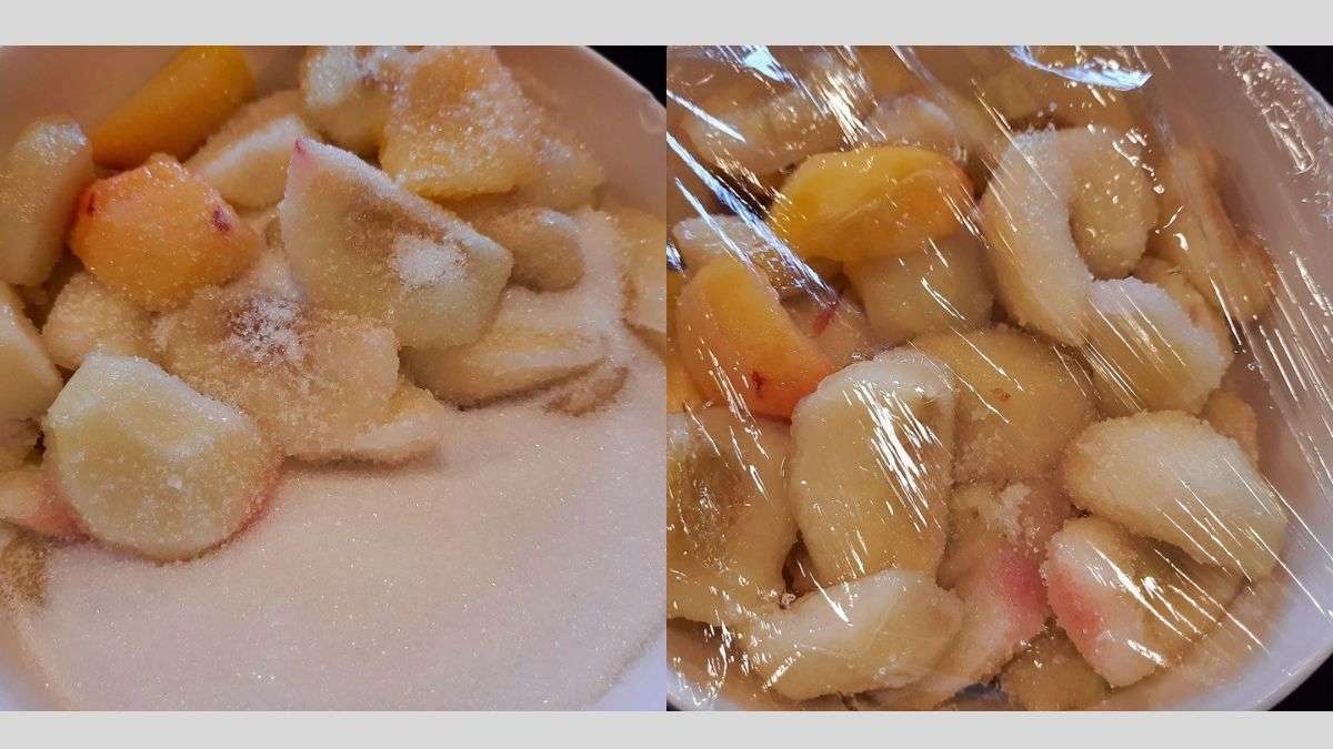 Cách làm đào ngâm ngon, giòn làm trà đào giải nhiệt mùa hè