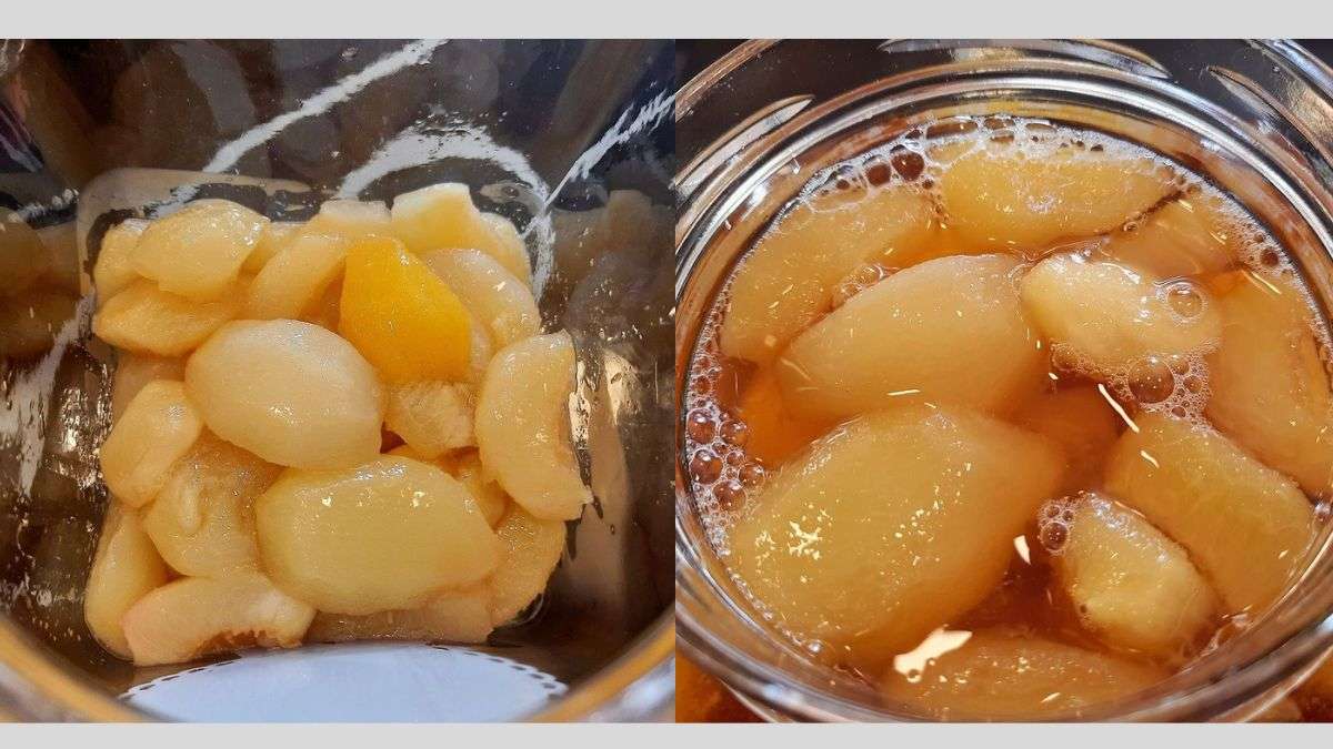 Cách làm đào ngâm ngon, giòn làm trà đào giải nhiệt mùa hè