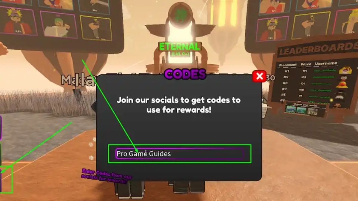 Code Eternal Tower Defense mới nhất 2024, cách nhập